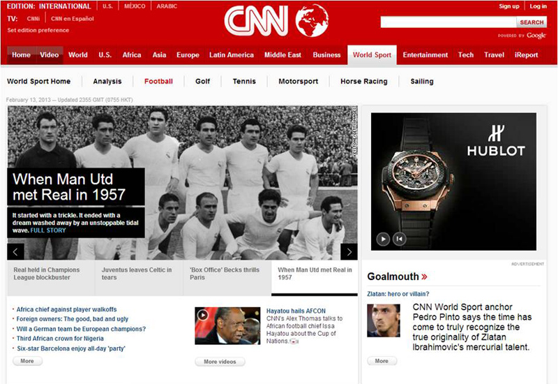 Hublot Partners With CNN's Global Football Site