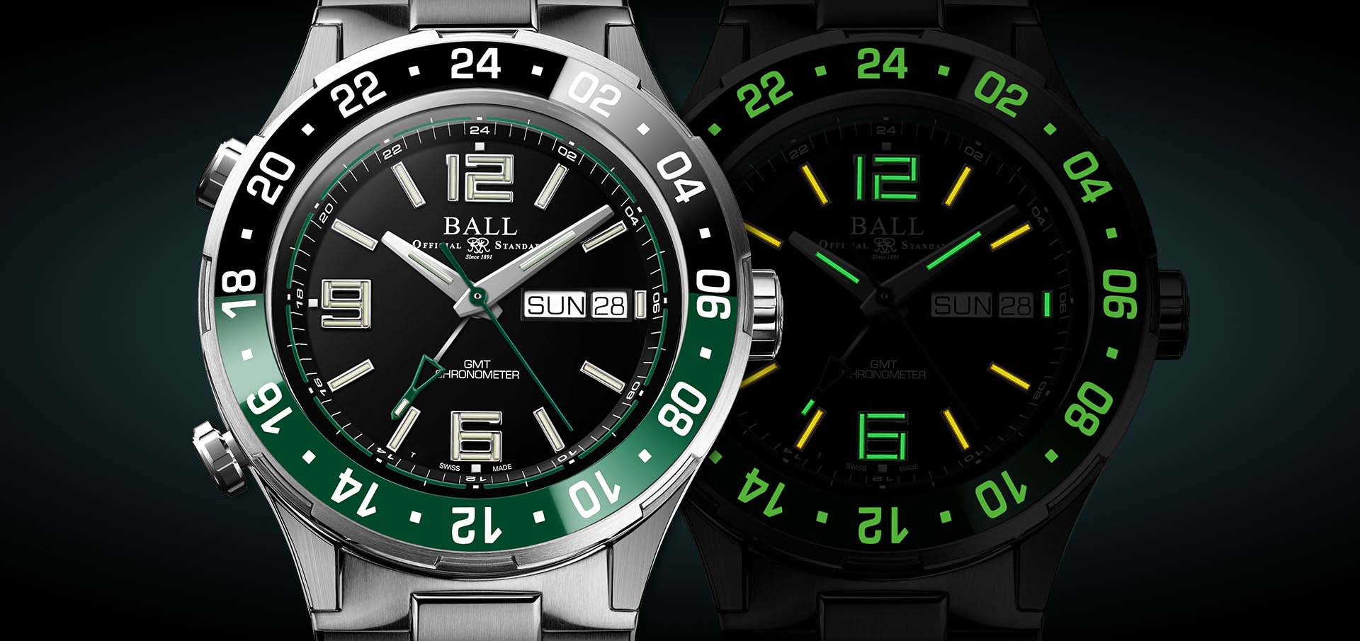Ball unveils limited edition green and black Roadmaster Marine GMT dive ...