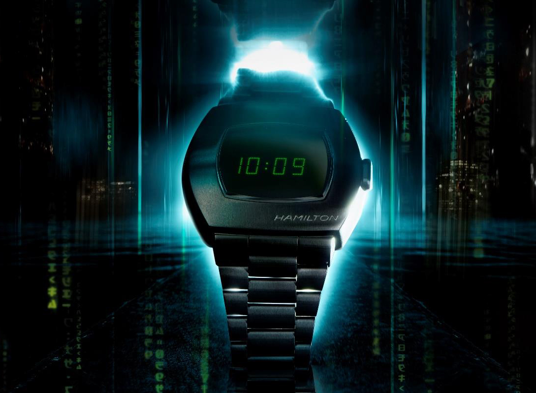 Hamilton aligns with Matrix Resurrections reboot for retro digital watch